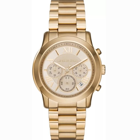 Michael Kors | Accessories | Michael Kors Gold Chronograph Cooper Watch ...